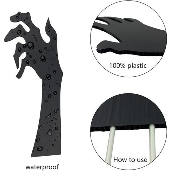 Accents | 5 Pack Halloween Black Hands Signs With Stakes Scary ...